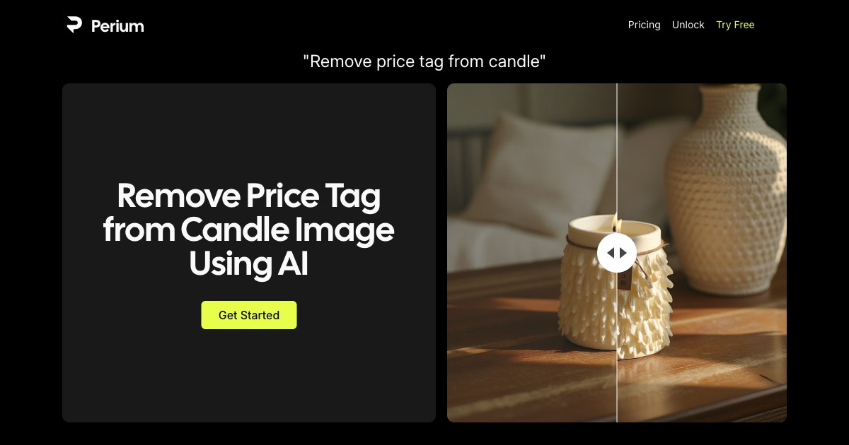 Remove Price Tag from Candle Image Using AI