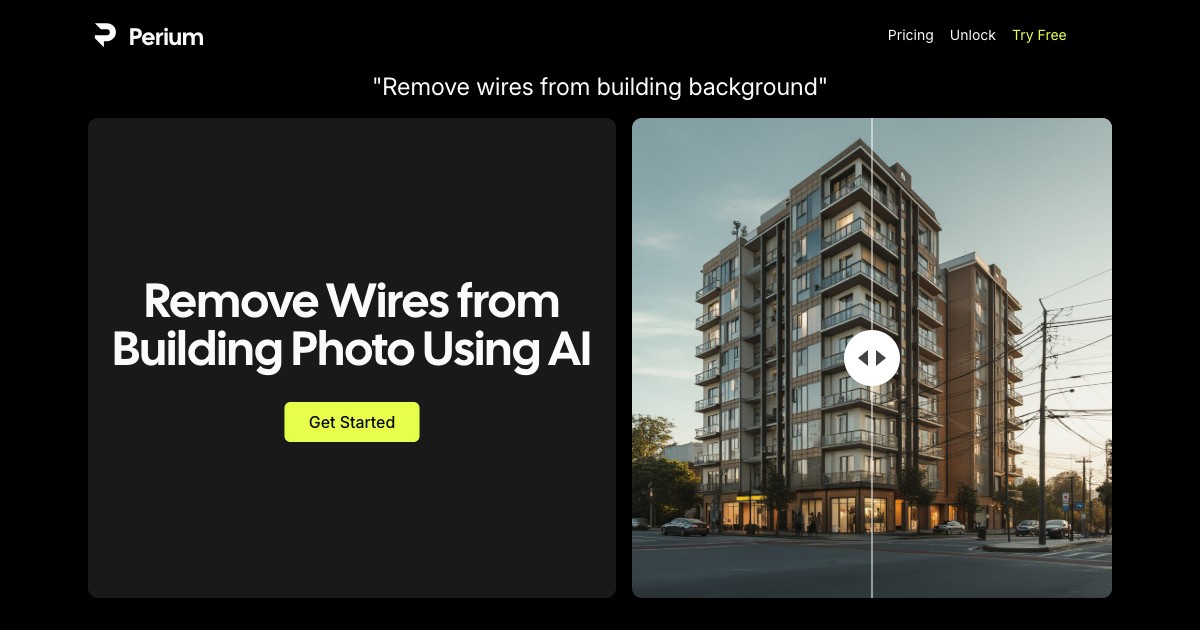 Remove Wires from Building Photo Using AI